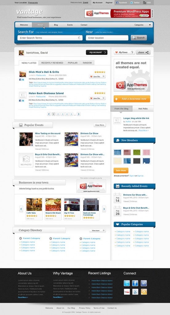 Vantage Business Directory Theme Preview | AppThemes